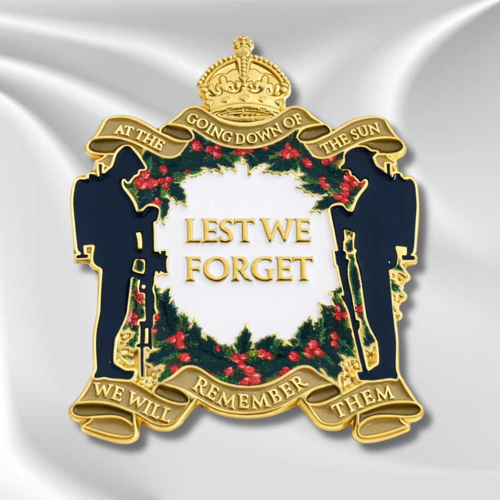 Lest We Forget – Remembering Them at Christmas Pin Badge – BRITISH PRIDE