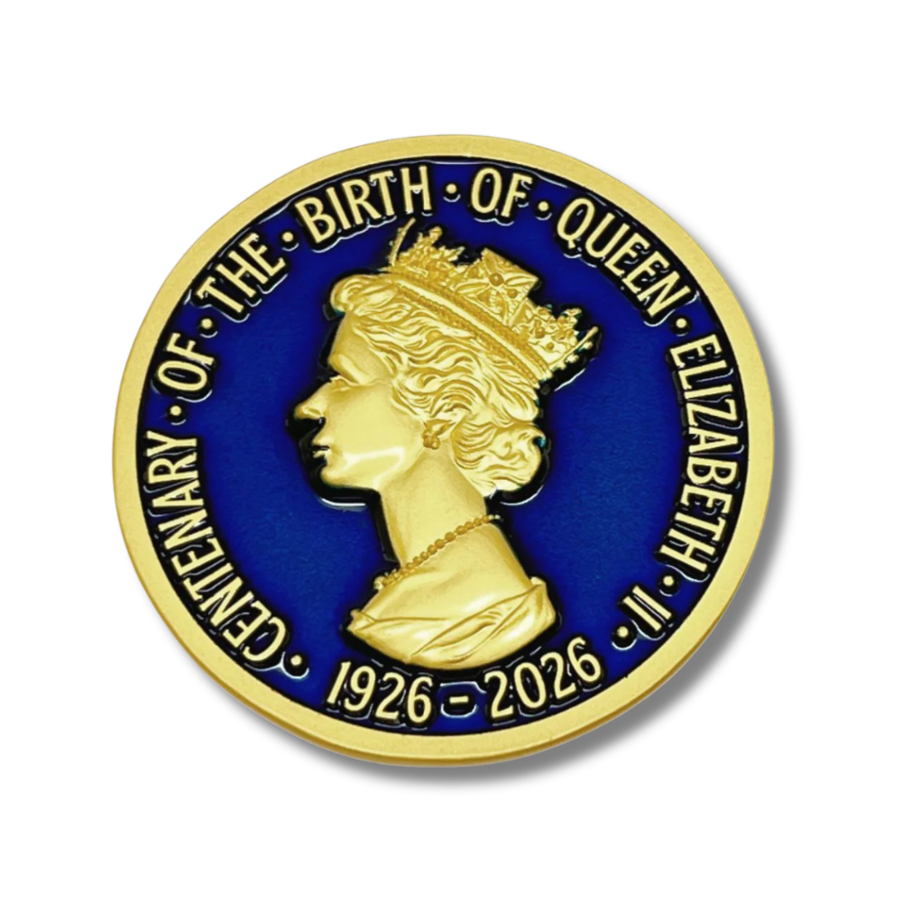 Queen Elizabeth II Centenary Pin Badge (1926–2026) – BRITISH PRIDE
